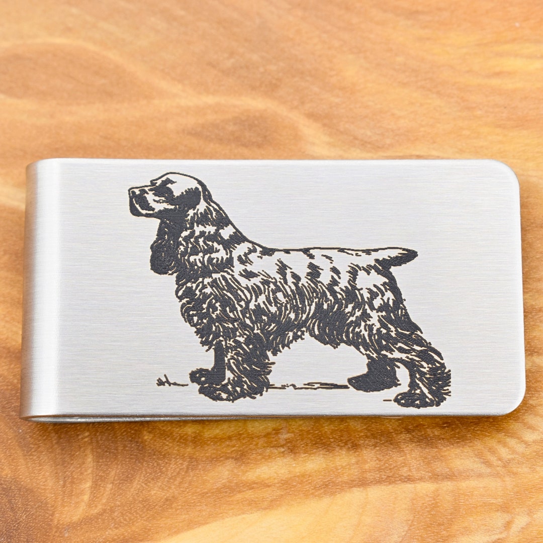 Cocker Spaniel Dog Money Clip - Engraved Stainless Steel - Etsy