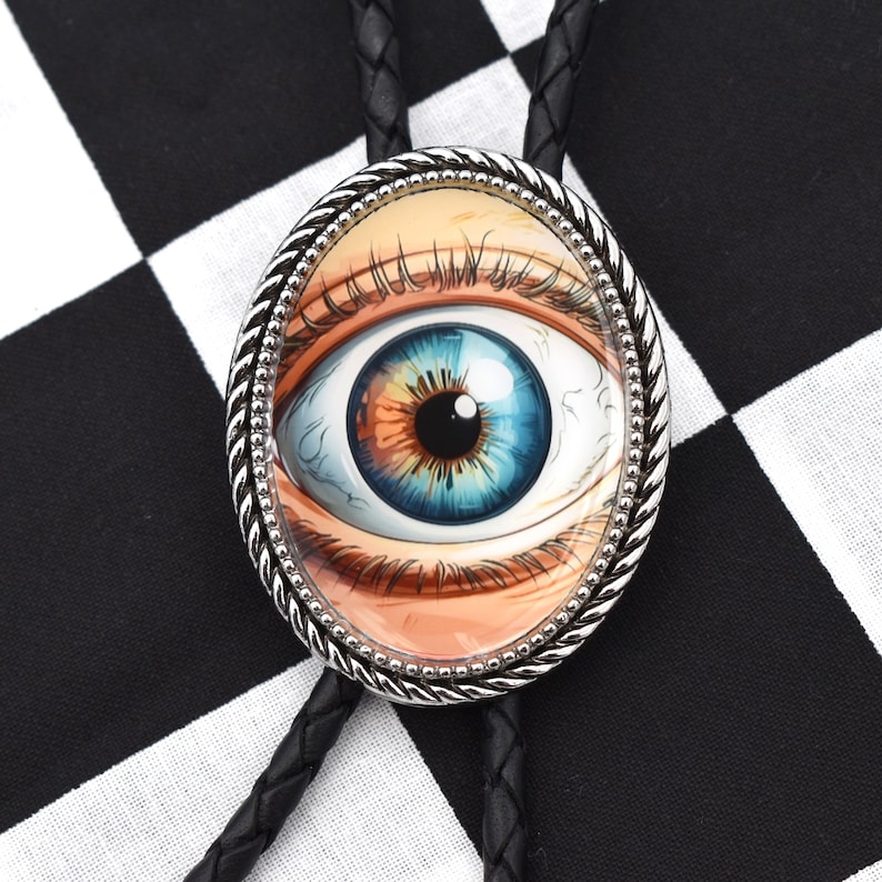 Eye Bolo Tie Custom Cord Colors & Length Human Eye Retina Cornea Iris ...