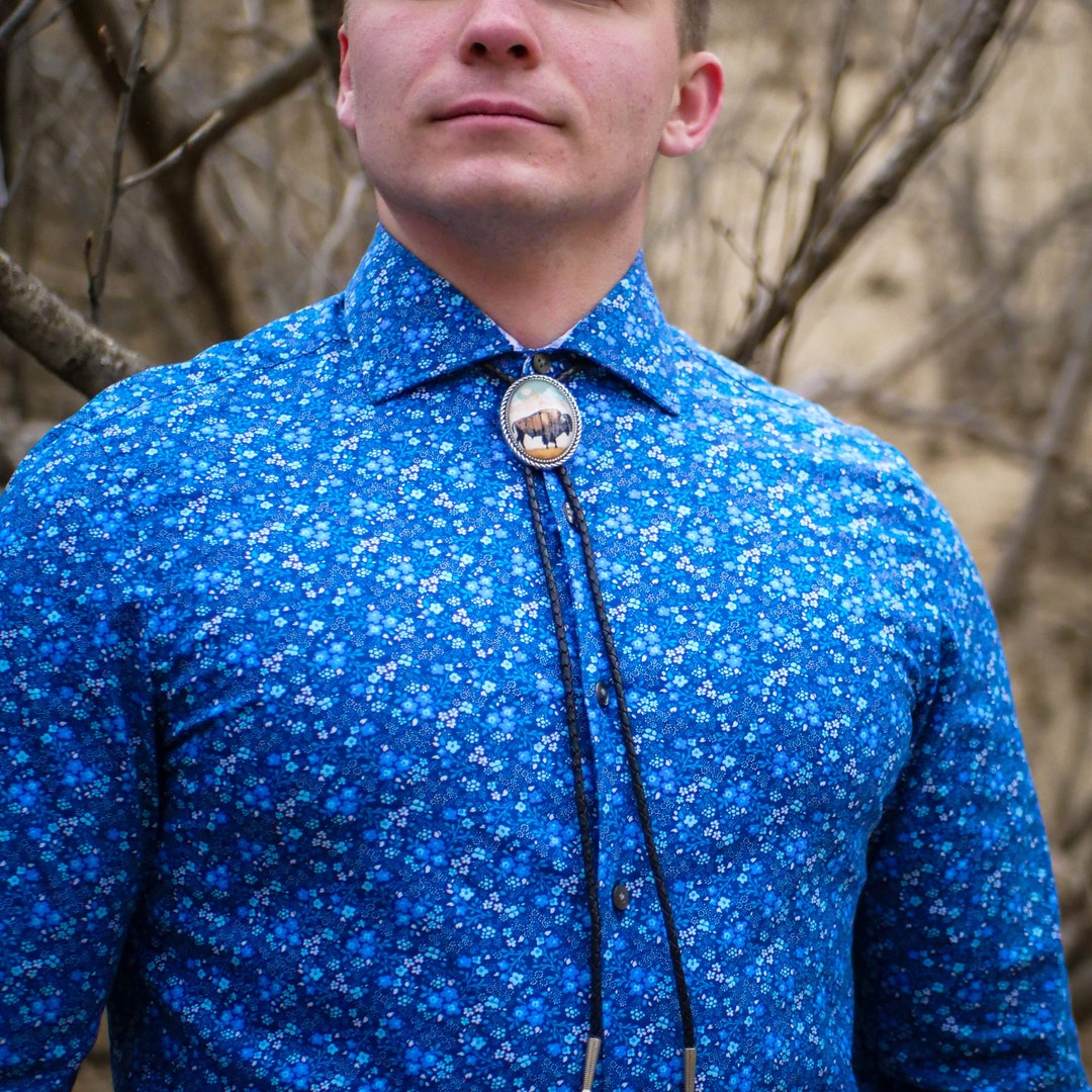 Bison Bolo Tie ~ Variety of Cord Colors & Length Brown Black Bola ...