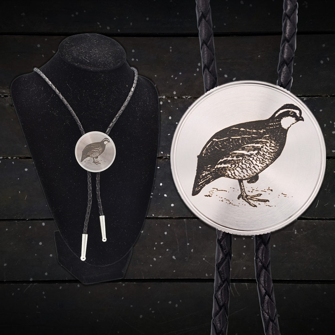 Bobwhite Quail Bolo Tie Engraved Stainless Steel & Leather - Etsy