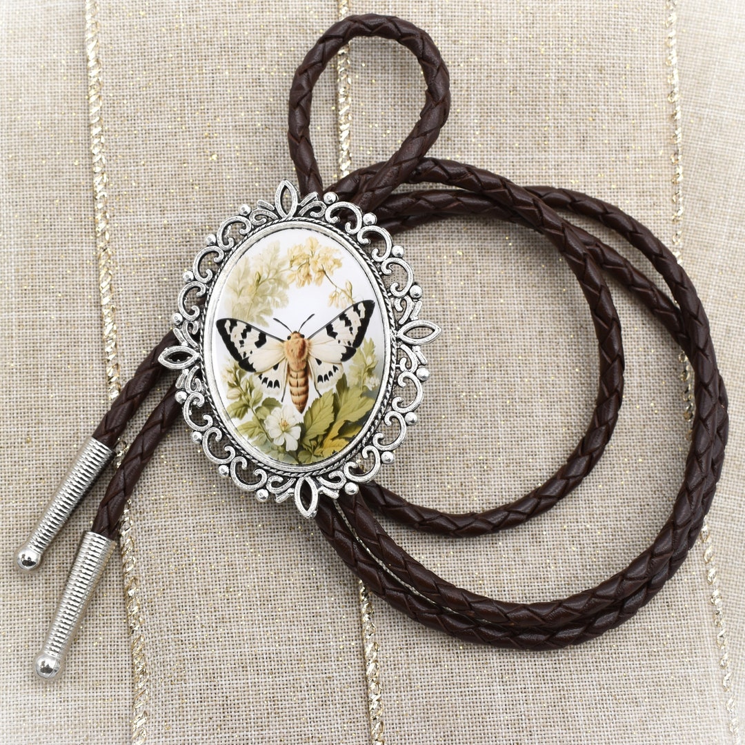 Moth Bolo Tie ~ Bohemian Floral Boho Lariat String Necklace for Women ...