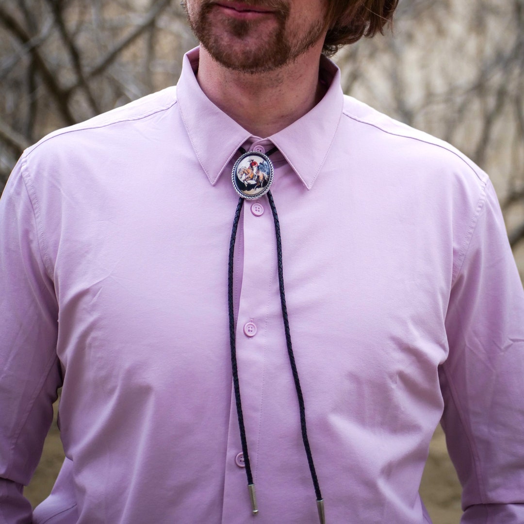 Wild West Bandit Bolo Tie Horse Thief Outlaw Getaway Custom Cord Colors ...