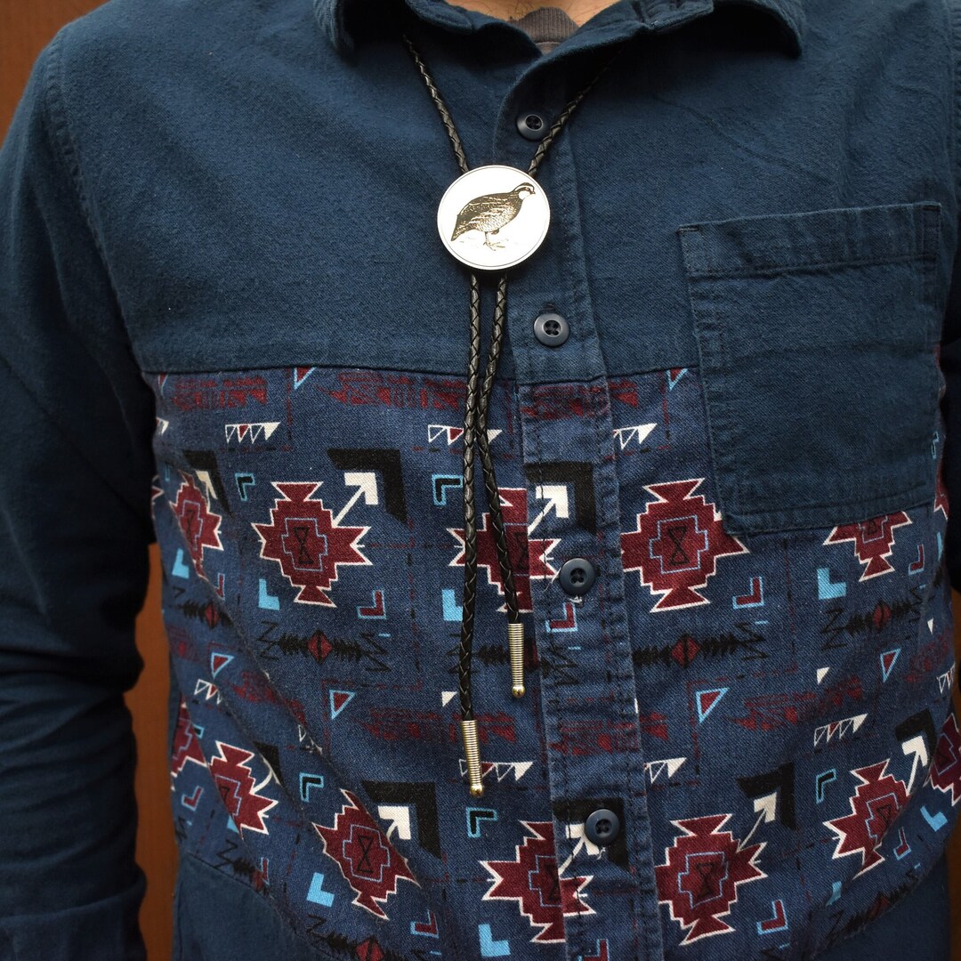 Bobwhite Quail Bolo Tie ~ Engraved Stainless Steel & Leather - Etsy