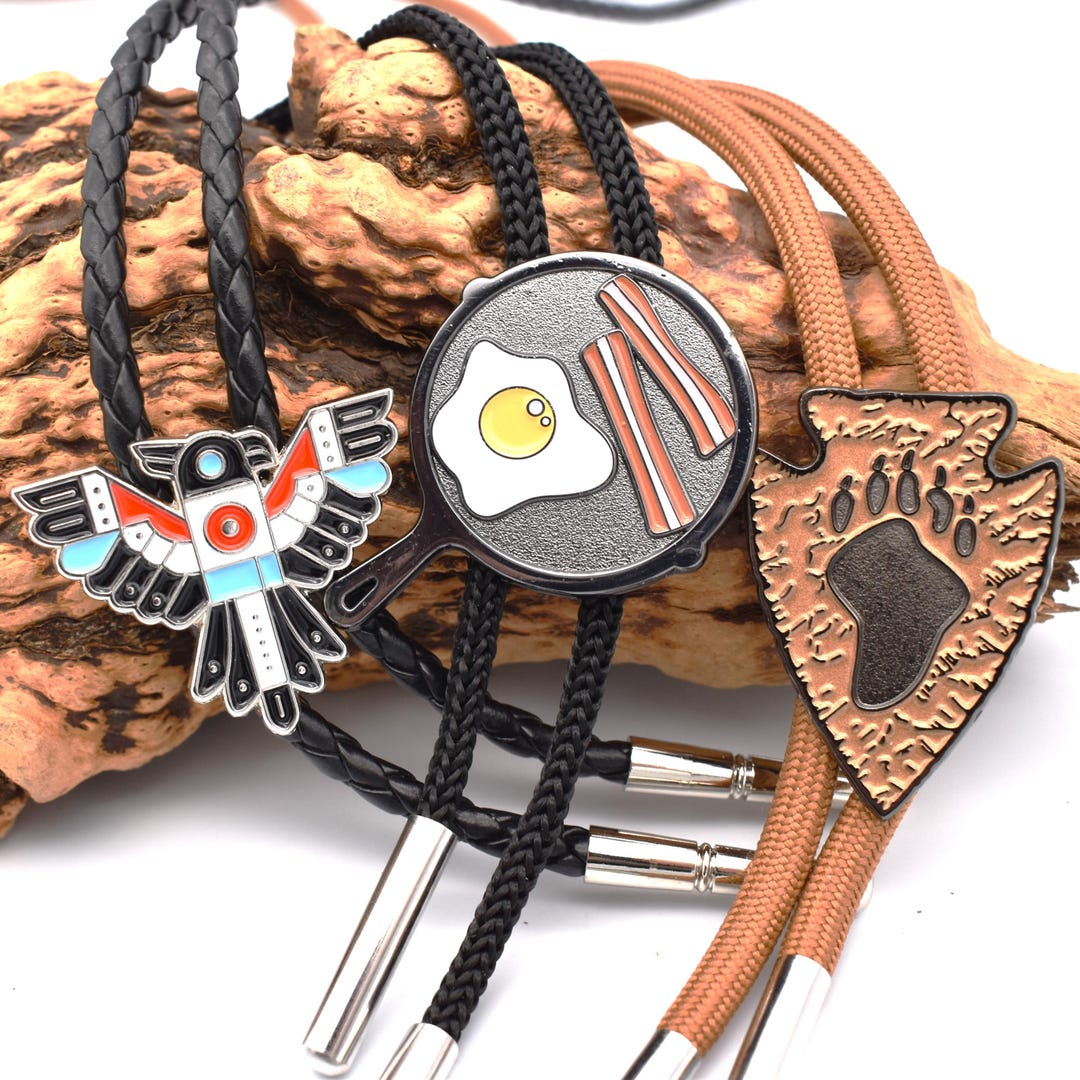 Western Bolo Ties: Country Breakfast / Bear Paw Arrowhead / Thunderbird ...