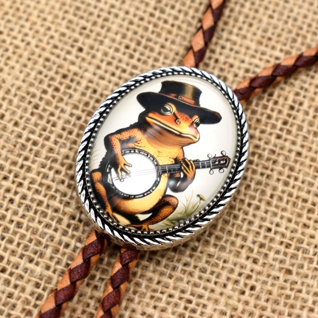 Country Toad Bolo Tie | Folk Art Bluegrass Western Bola Necktie for Men ...