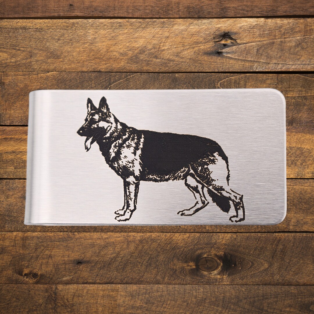 German Shepherd Money Clip - Engraved Stainless Steel - Etsy