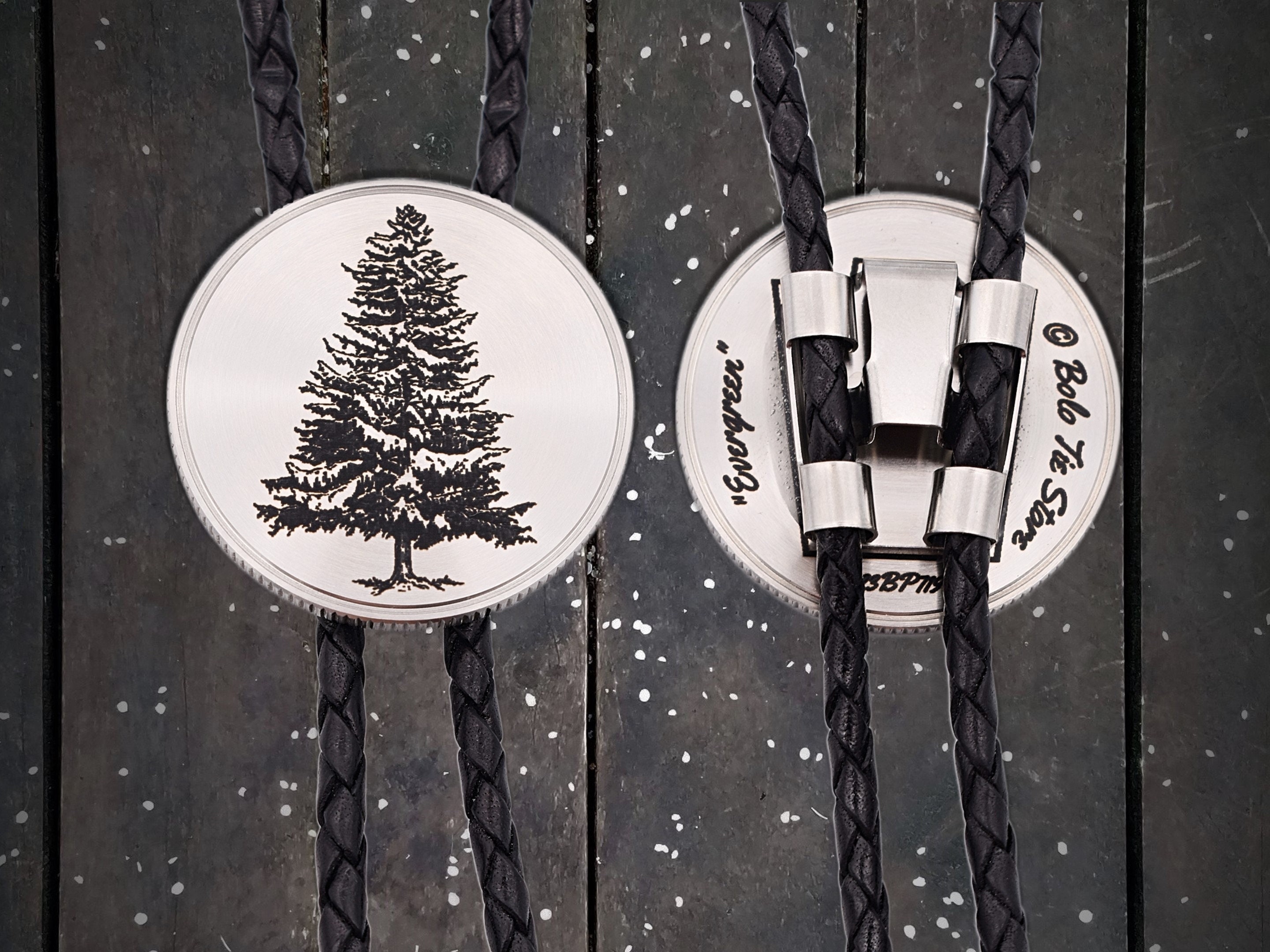 Engraved Tree Bolo Tie Evergreen Pine Tree Outdoorsy Hippie - Etsy