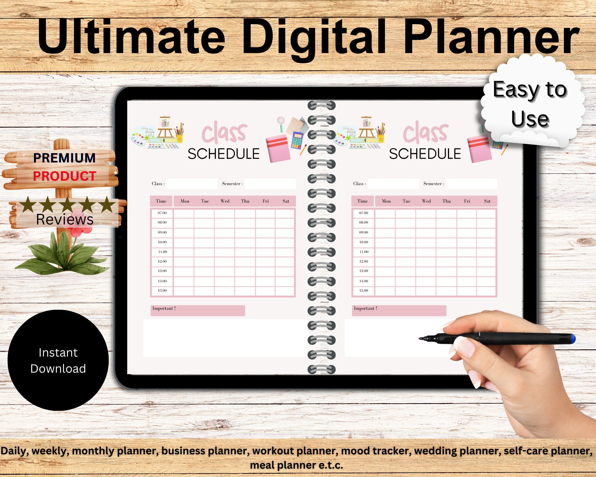 Modern Semester Planner Semester Planner Printable College - Etsy