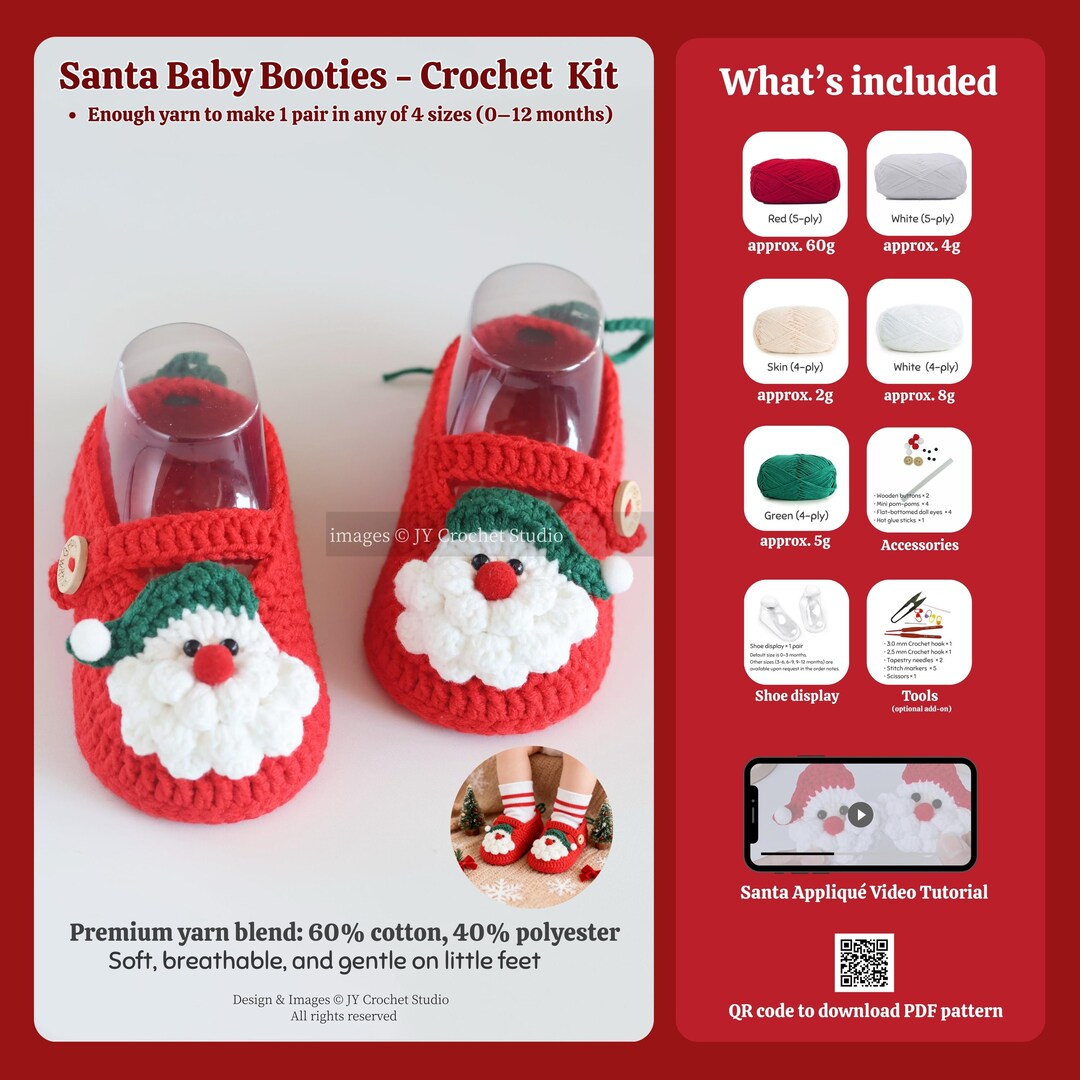 DIY Baby Booties Crochet Kit: Cotton Blend Booties, Newborn Gift ...