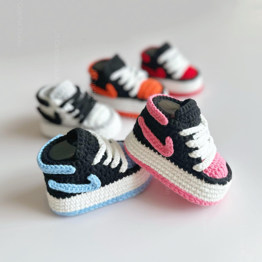 Crochet Baby Nike Sneakers, Infant Sneakers, Crochet Baby Shoes, Baby ...