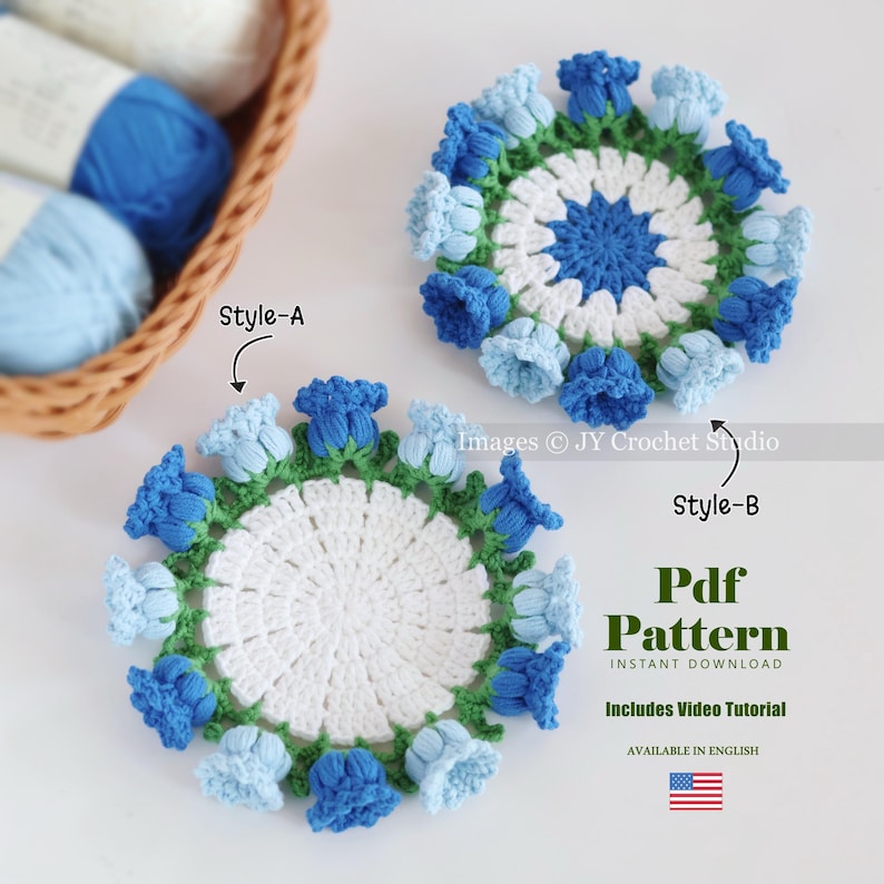 Lily of the Valley Crochet Coaster Pattern | PDF + Video Tutorial ...