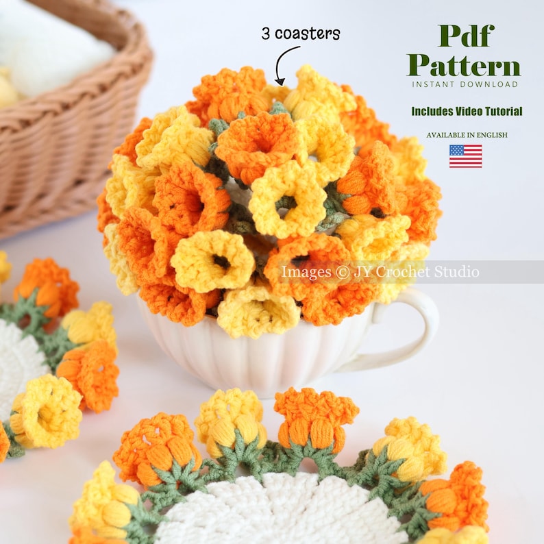 Lily of the Valley Crochet Coaster Pattern | PDF + Video Tutorial ...