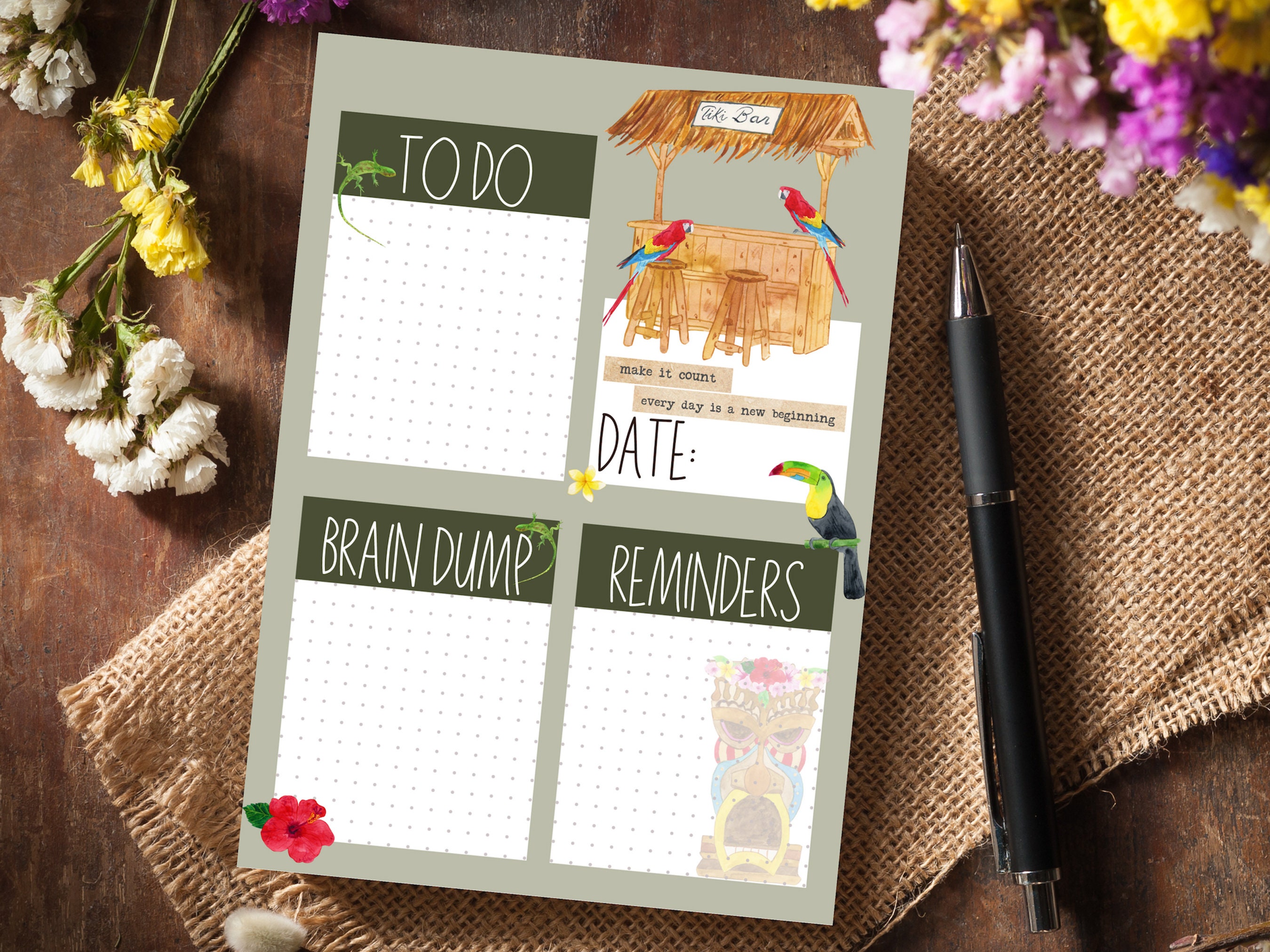 To-do List: Tiki Bar, Daily Planner Notepad, Daily to Do List, Daily ...