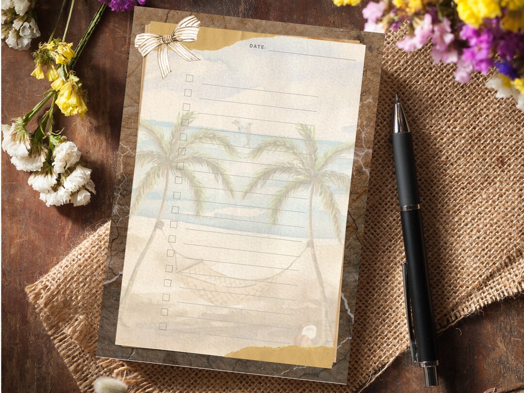 Daily Check List: Palm Trees, Checklist Notepad, Daily to Do List ...