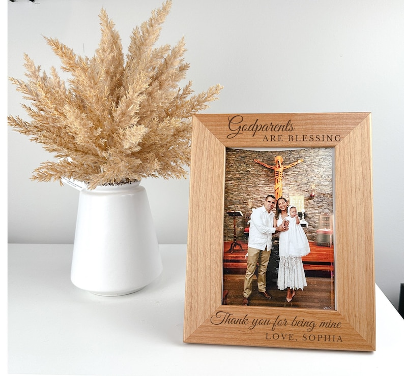 Personalized Godparent Picture Frame, Engraved Godmother Picture Frame ...