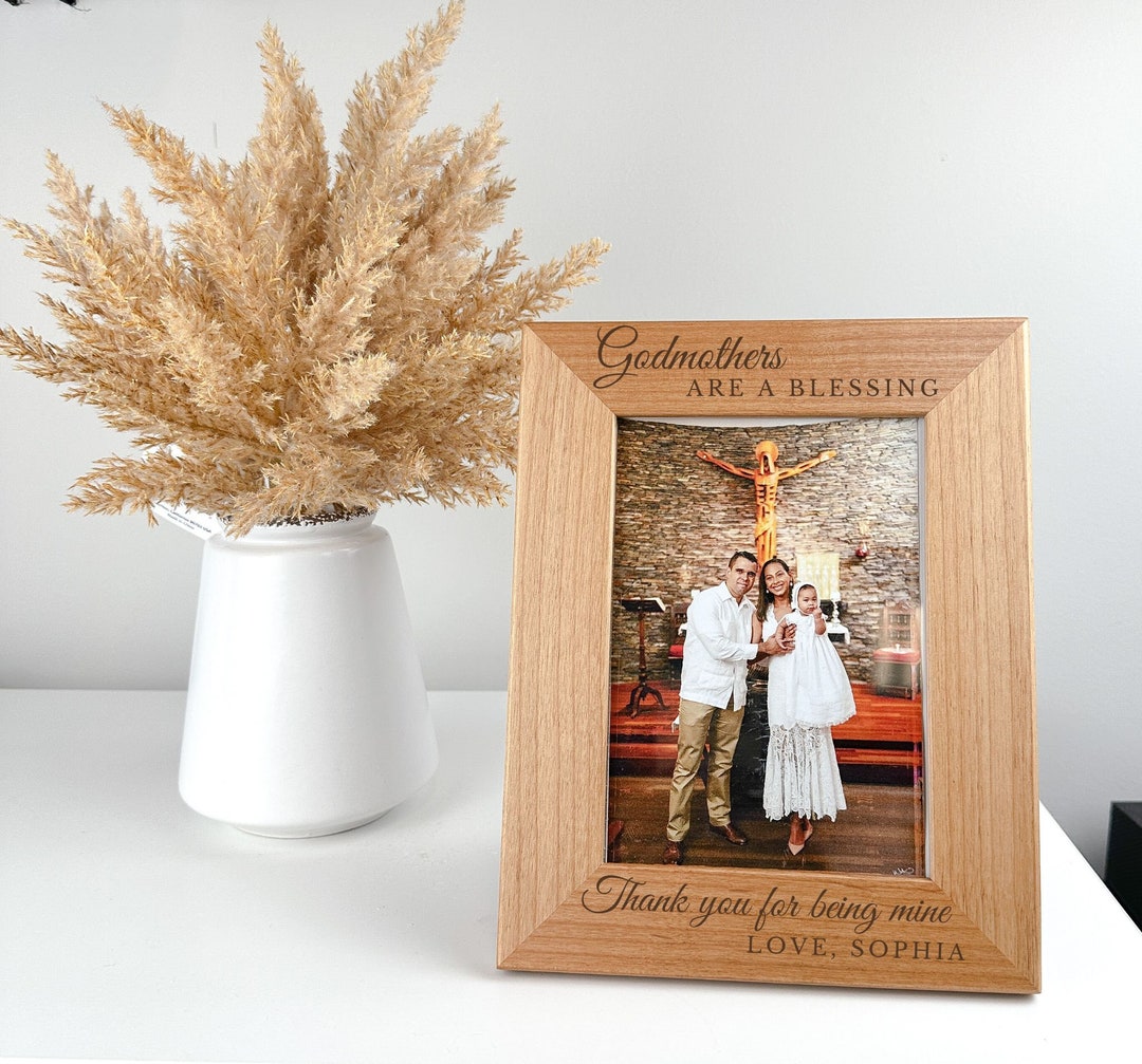 Personalized Godparent Picture Frame, Engraved Godmother Picture Frame ...