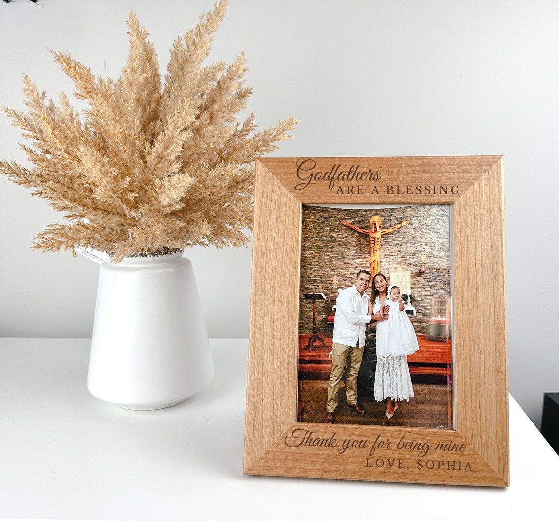 Personalized Godparent Picture Frame, Engraved Godmother Picture Frame ...