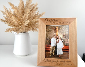 Personalized Godparent Picture Frame, Engraved Godmother Picture Frame ...