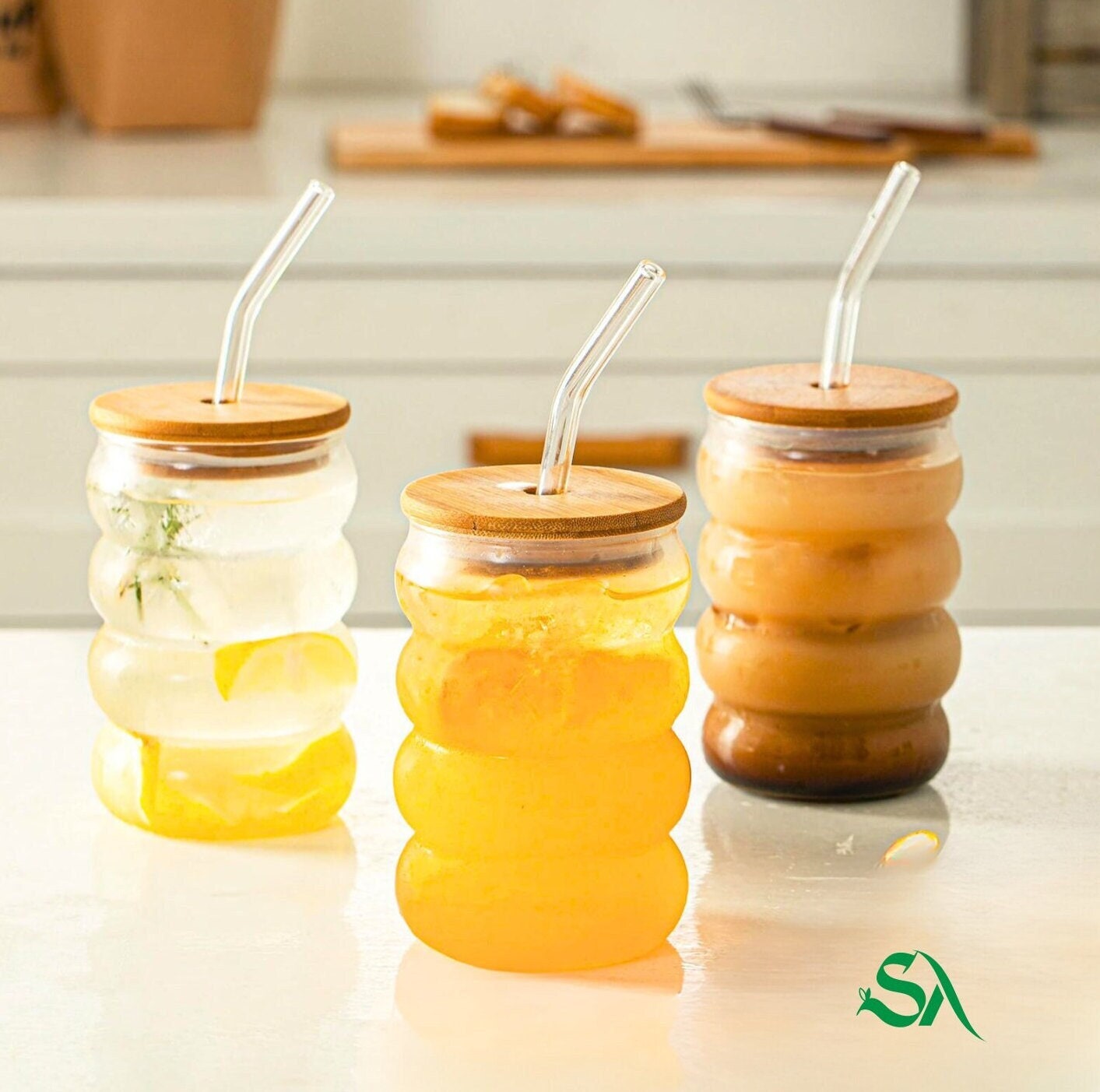 Juice Glass With Straw