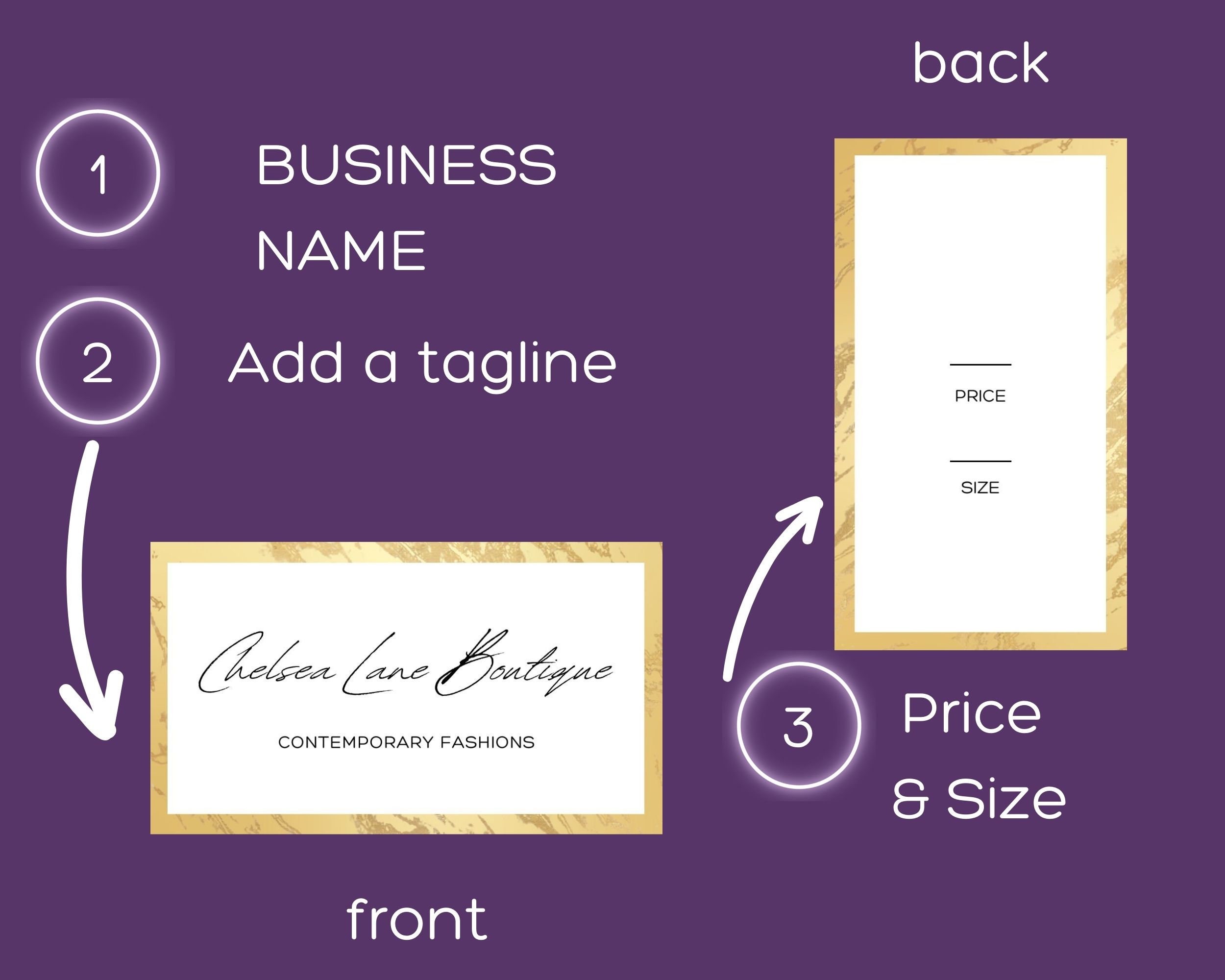 Elegant Boutique Hanging Price Tag, Canva Template, Display Price Size ...