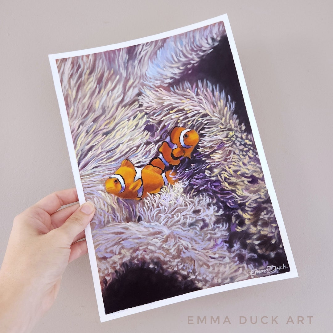 Clownfish Painting, Original Painting, Nemo, Underwater Art - Etsy