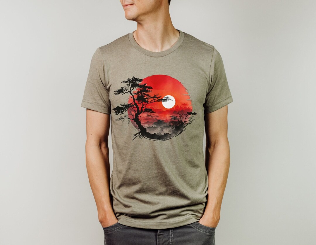 Japanese Rising Sun Painting Tshirt, Japan Red Sun Shirt, Japan ...