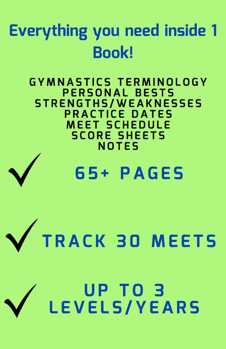 Men’s Gymnastics' Meet Tracker Score Book - MULTIYEAR/MULTILEVEL - Etsy