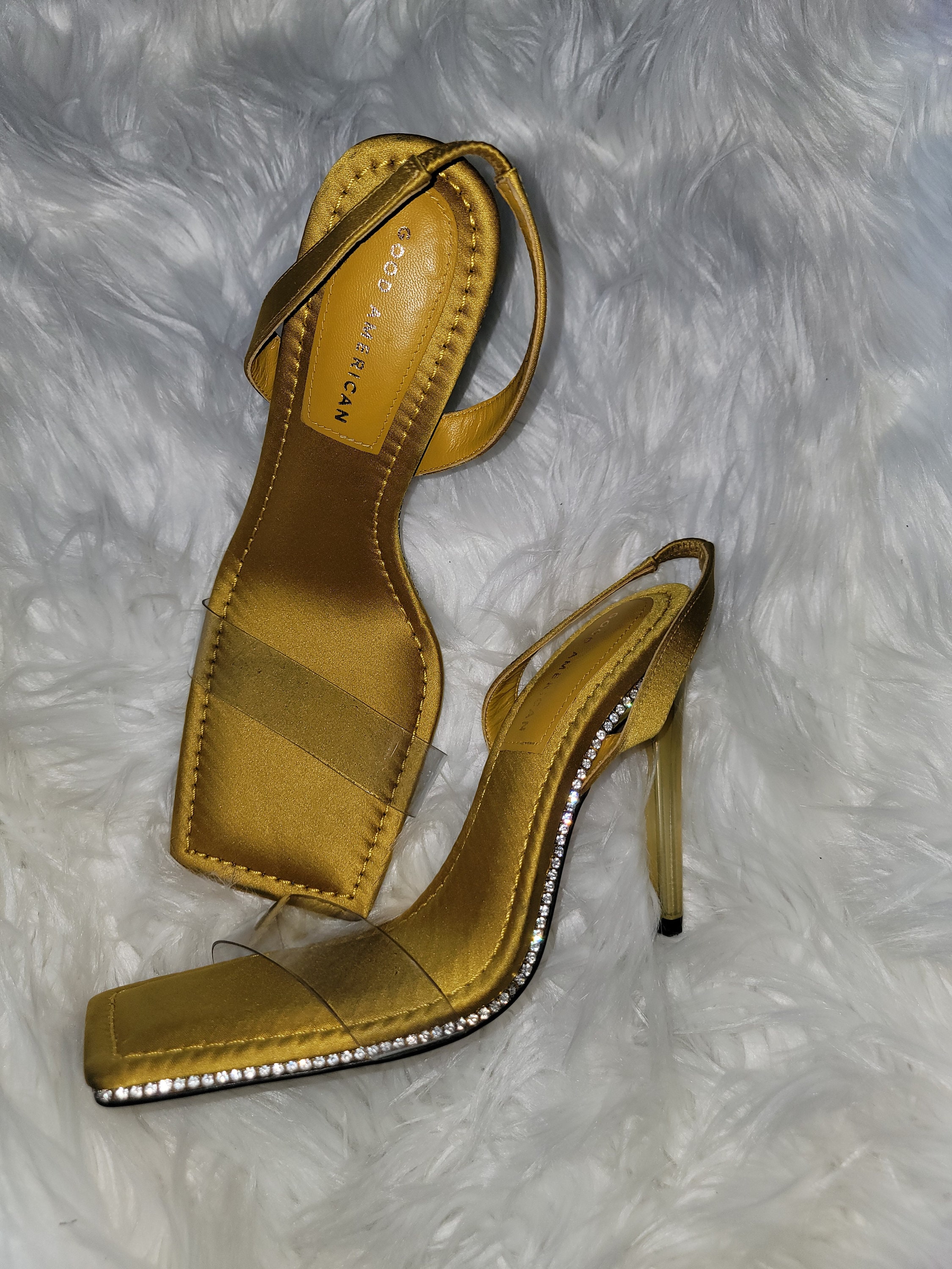 Chic Gold Strappy Heels Elegant Metallic High Heel Sandals for ...