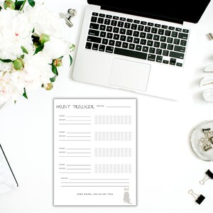 Habit Tracker Printable Digital Download - Tri Color Corgi Habit ...