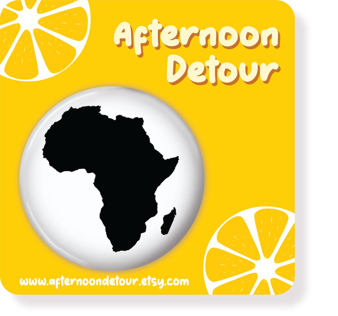 Africa Continent Silhouette Pin Choose Pin Magnet or Pocket - Etsy