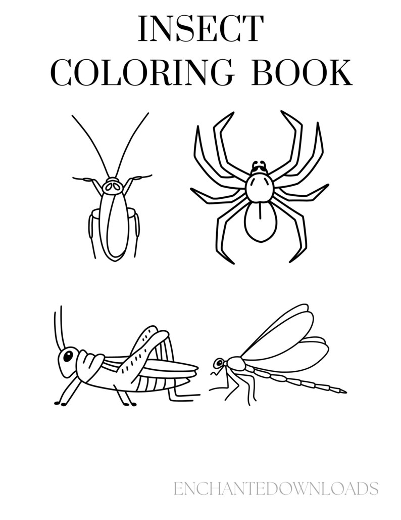 Downloadable Kids Bug Coloring Book Insect Coloring Big - Etsy