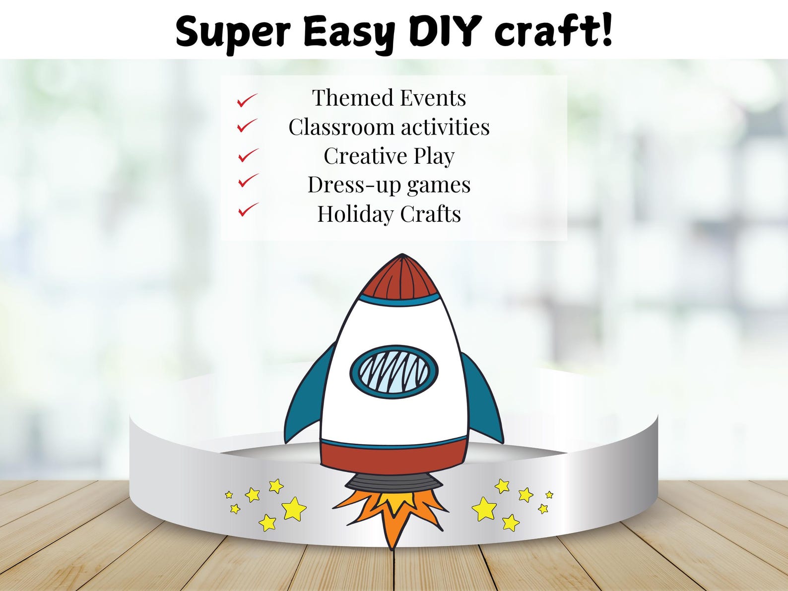 Spaceship Paper Crown Template, Printable Paper Crown, Space Craft ...