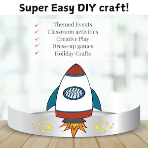 Spaceship Paper Crown Template, Printable Paper Crown, Space Craft ...