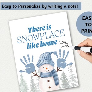 Snowman Handprint Craft Template, Winter Handprint Art Template ...