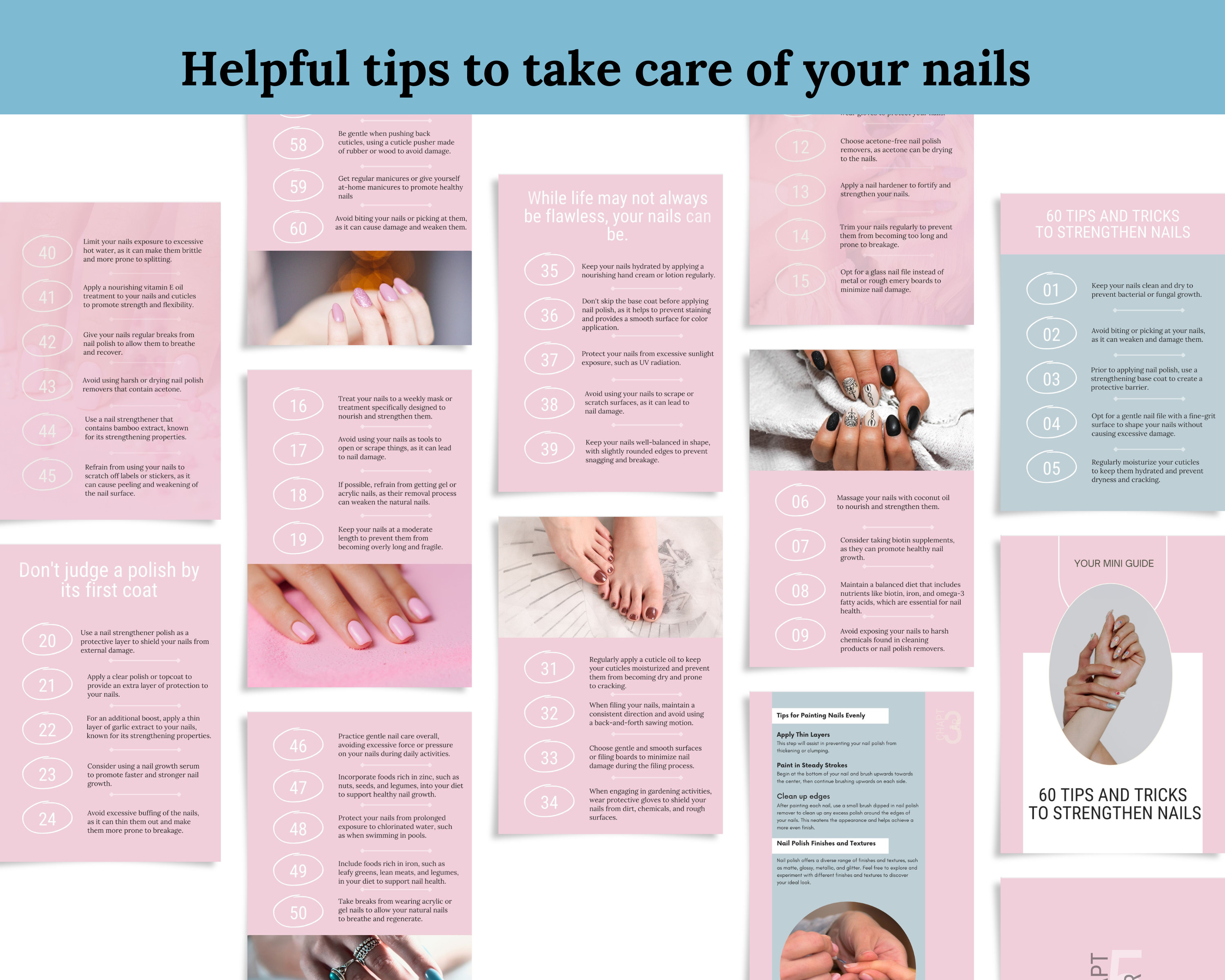 Nail Template Guide to 60 Tips and Tricks to Strengthen Nails, Template ...