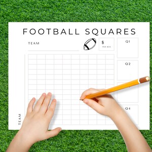 Football Squares Games Printable & Editable Canva Template, Football ...