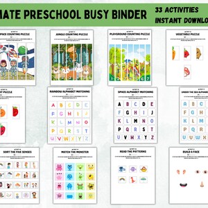 Ultimate Preschool Busy Book Binder, Printable Preschool Activities ...