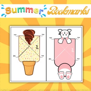 Summer Printable Bookmarks, Summer Crafts for Kids, Animal Bookmarks ...
