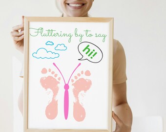 Butterfly Footprint Craft, Footprint Art, Baby Keepsake, Daycare Craft ...