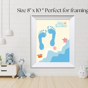 Summer Footprint Art Craft, Memory Baby Art Keepsakes, Preschool ...