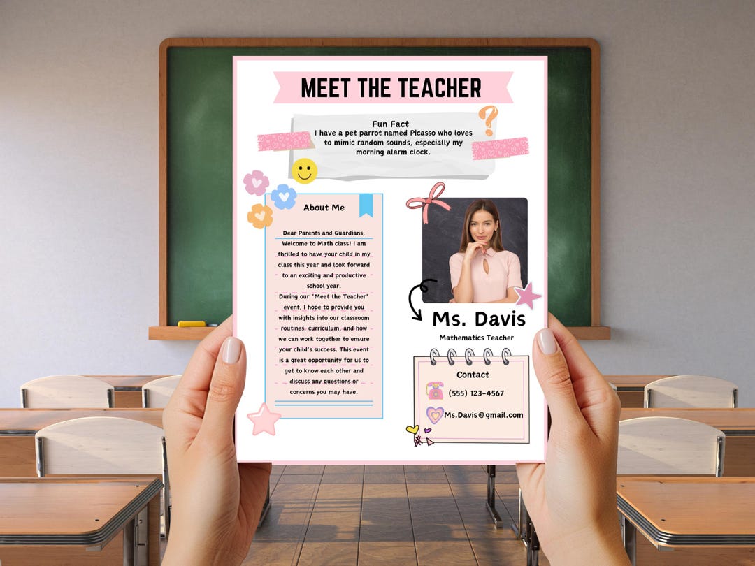 Editable Meet the Teacher Sheet, Back to School Template, All About My ...