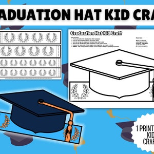 Kindergarten Graduation Paper Hat, Pre-k Printable Craft, Kids Craft ...