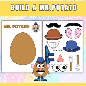 Build A Mr Potato and Mrs Potato Craft, Accessories Dress up Paper Doll ...