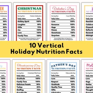 Editable Holiday Nutrition Fact Labels, Christmas Treat Bag Templates ...