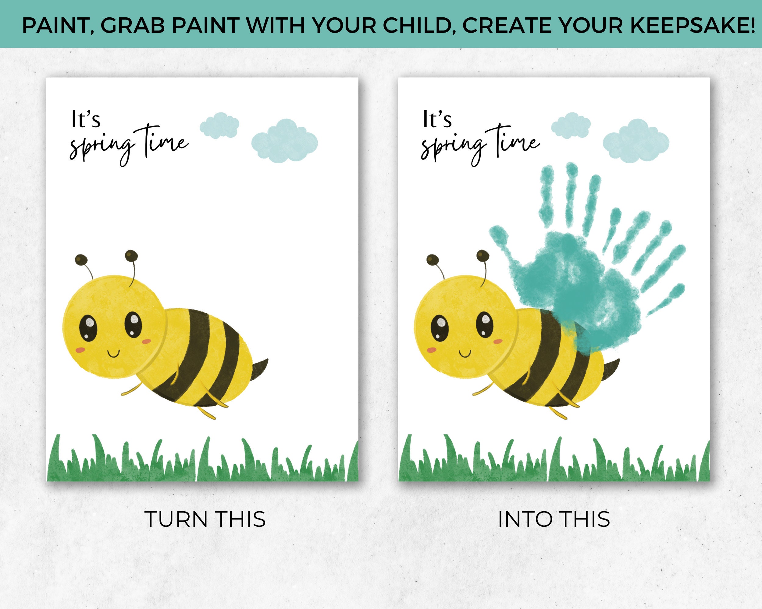 Spring Handprint Art Craft, Memory Art Keepsakes, Preschool Daycare ...