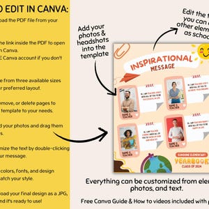 Elementary Yearbook Template, Editable Canva Yearbook, School Memory ...