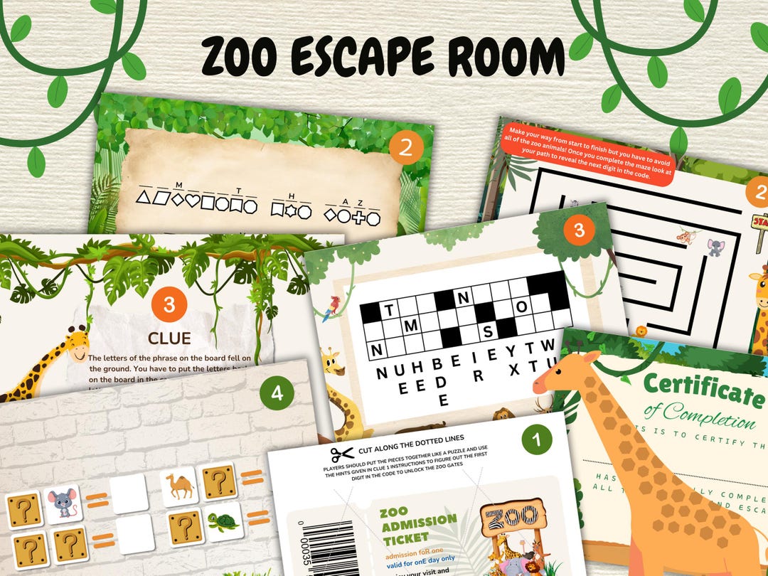 Zoo Escape Room for Kids, School Escape Room Activity, Zoo Printable ...