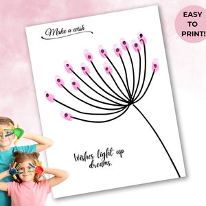 Dandelion Fingerprint DIY Craft for Kids, Wishes Handprint Craft ...