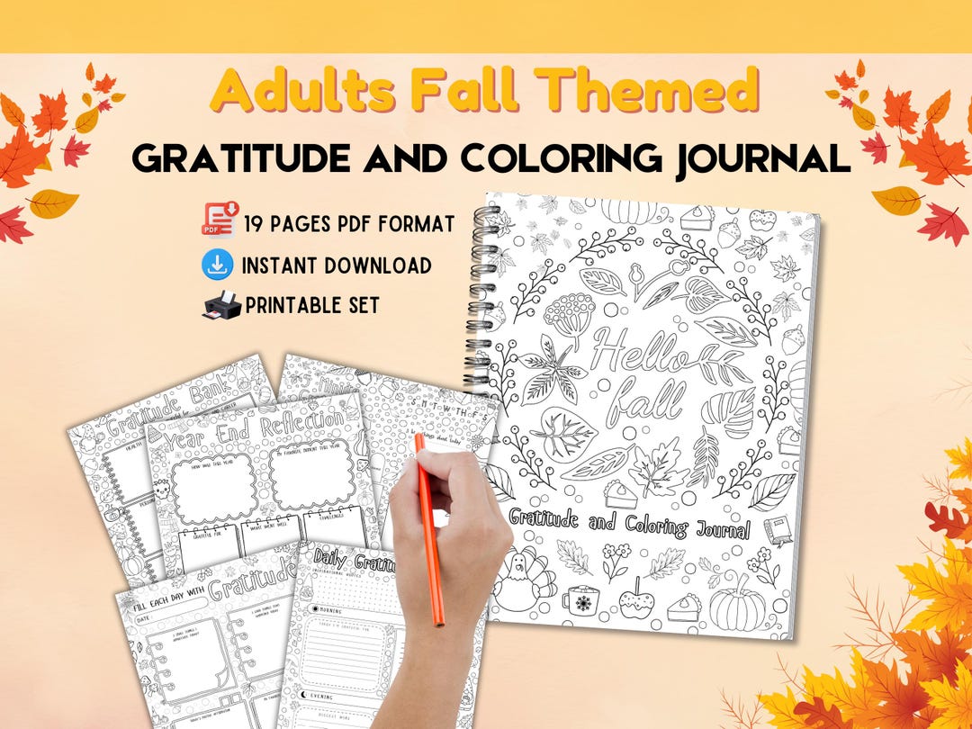 Adults Fall Gratitude Journal, Printable Gratitude Journal, Adults ...