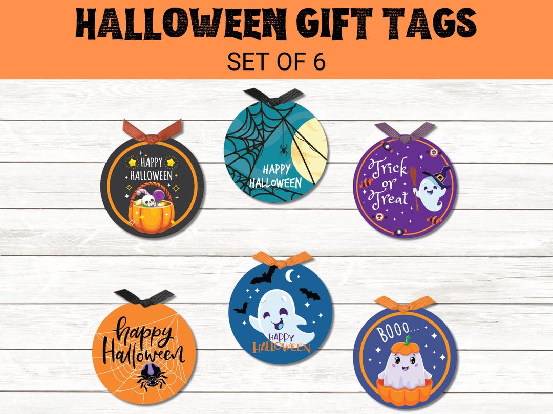 Happy Halloween Gift Tag Bundle, Trick or Treat Tags, Halloween Party ...